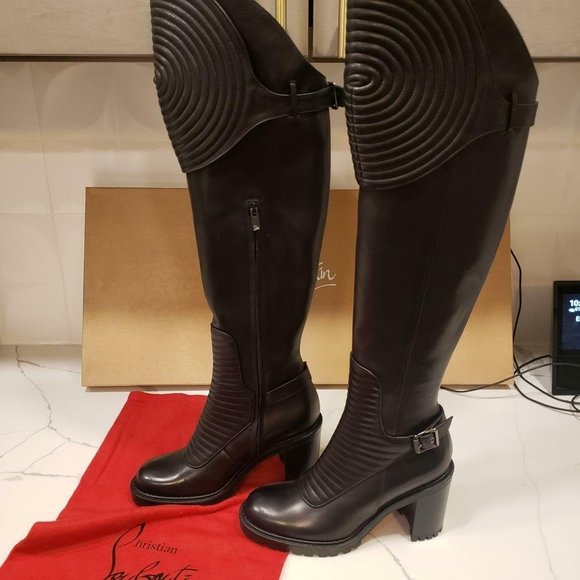 Shoes | Christian Louboutin Mad Maxime 7 Leather Motorcycle Over The ...